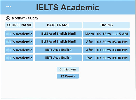 Training Time Table | Svvidesh